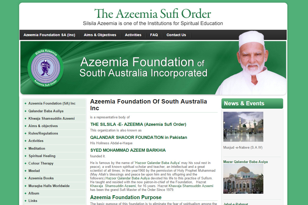 Azeemia Foundation SA - Web Design Adelaide
