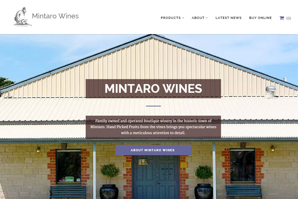 Mintaro Wines - Web Design Adelaide